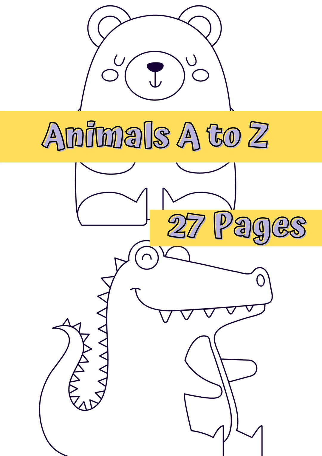 Printable & Digital Animal A-Z Coloring/tracing Pages for Kids ...