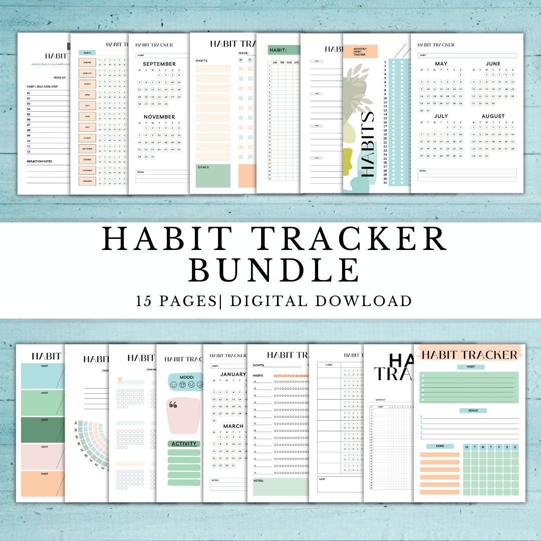 2023 Habit Tracker Printable Habit Tracker Canva Everyday - Etsy