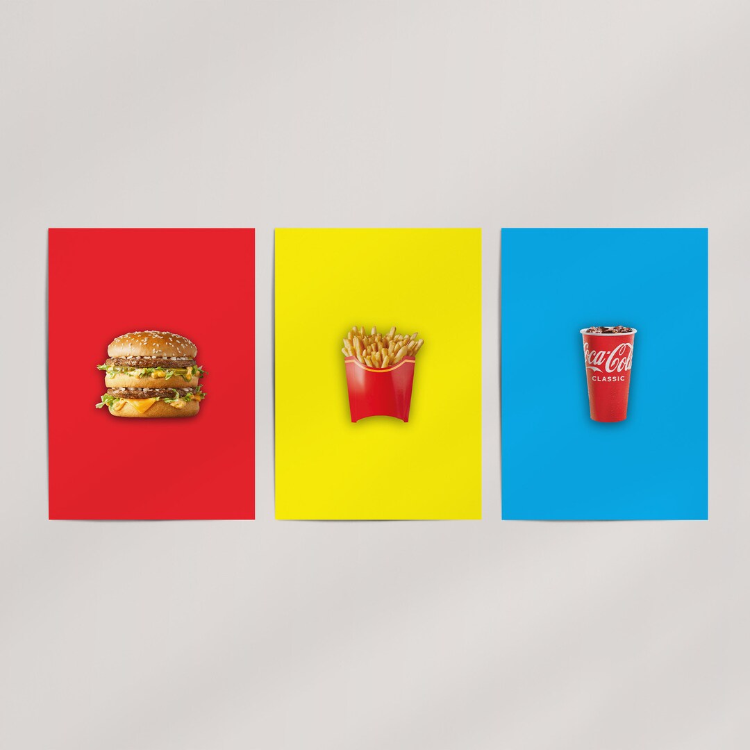 3-piece Mcdonald's Pop Art Premium Wall Art Poster Set · Ready to Frame ...