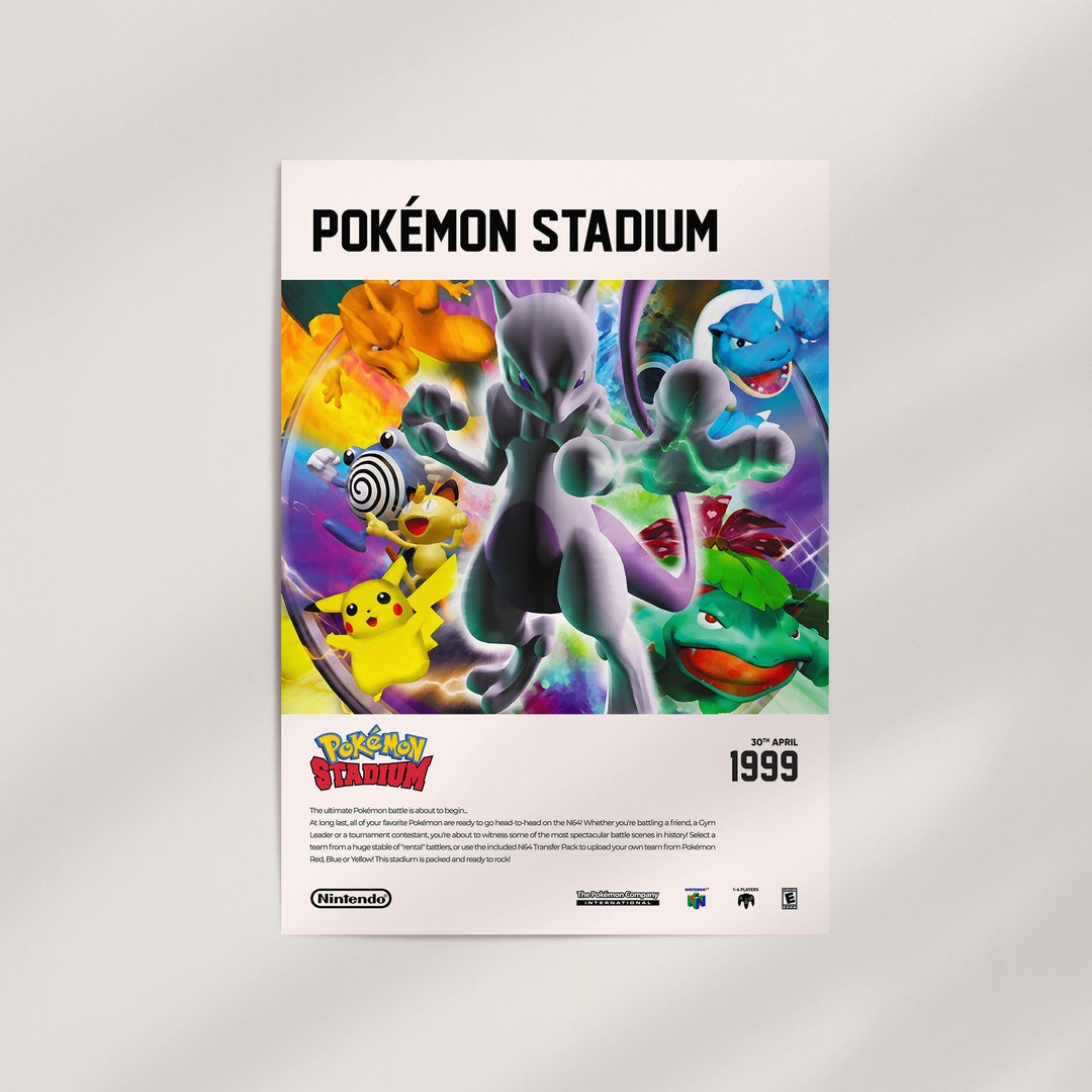 Pokémon Stadium (1999) Premium Wall Art Poster · Ready to Frame Giclée ...