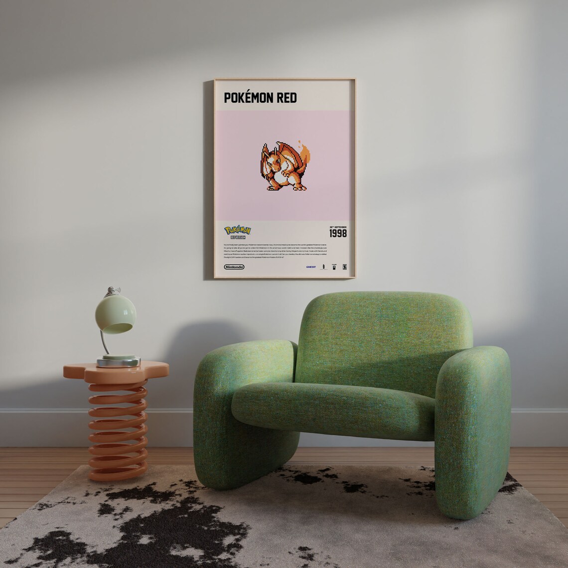 Pokémon Red (gameboy, 1998) Premium Wall Art Poster · Ready to Frame ...