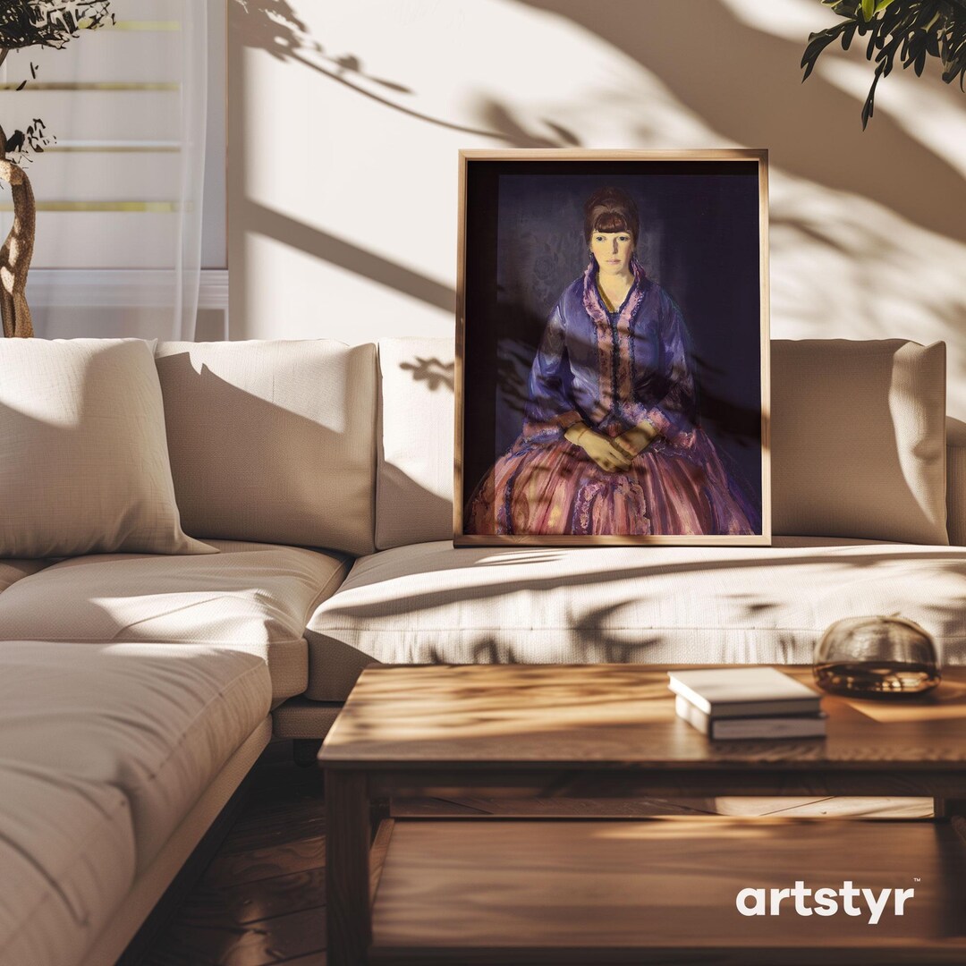 George Bellows Emma Purple Dress Portrait, Traditional Realism Giclée ...