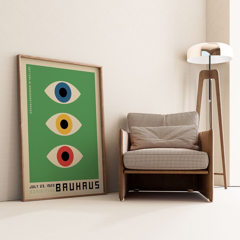Eyes of Bauhaus (green, 1923) Premium Wall Art Poster · Ready to Frame ...