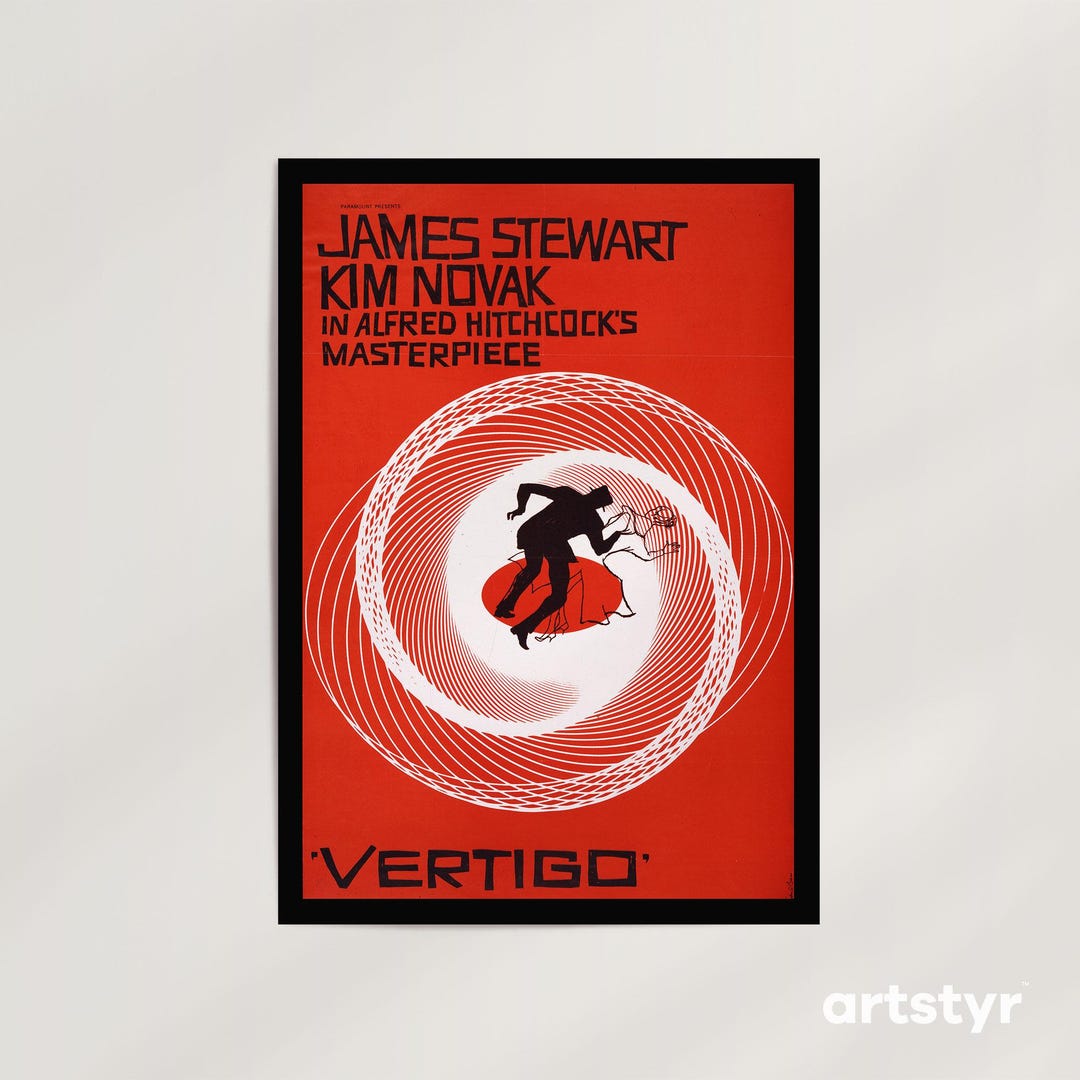 Vertigo · 20+ Sizes · Saul Bass, 1961 · Giclée Wall Art Poster · Movie ...