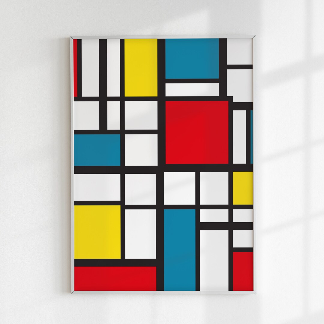 Piet Mondrian Style Premium Wall Art Poster Ready-to-frame - Etsy