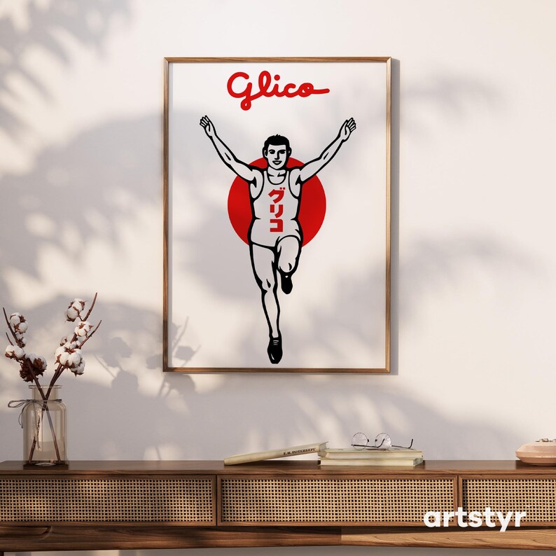 Glico Man Poster · 20+ Sizes · Ezaki Glico, 1935 · Japanese Icon ...