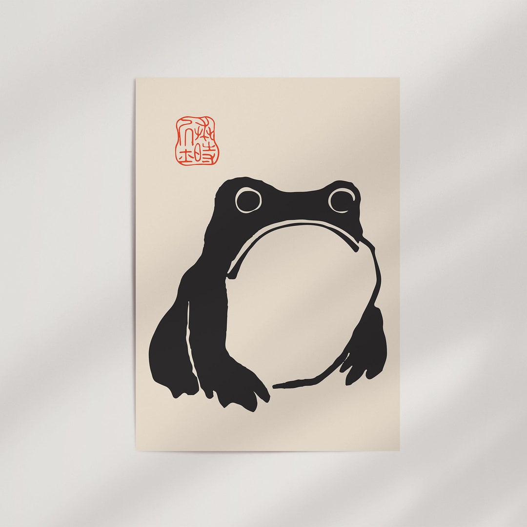 Sad Frog by Matsumoto Hoji (1814) Premium Wall Art Poster · Ready to ...