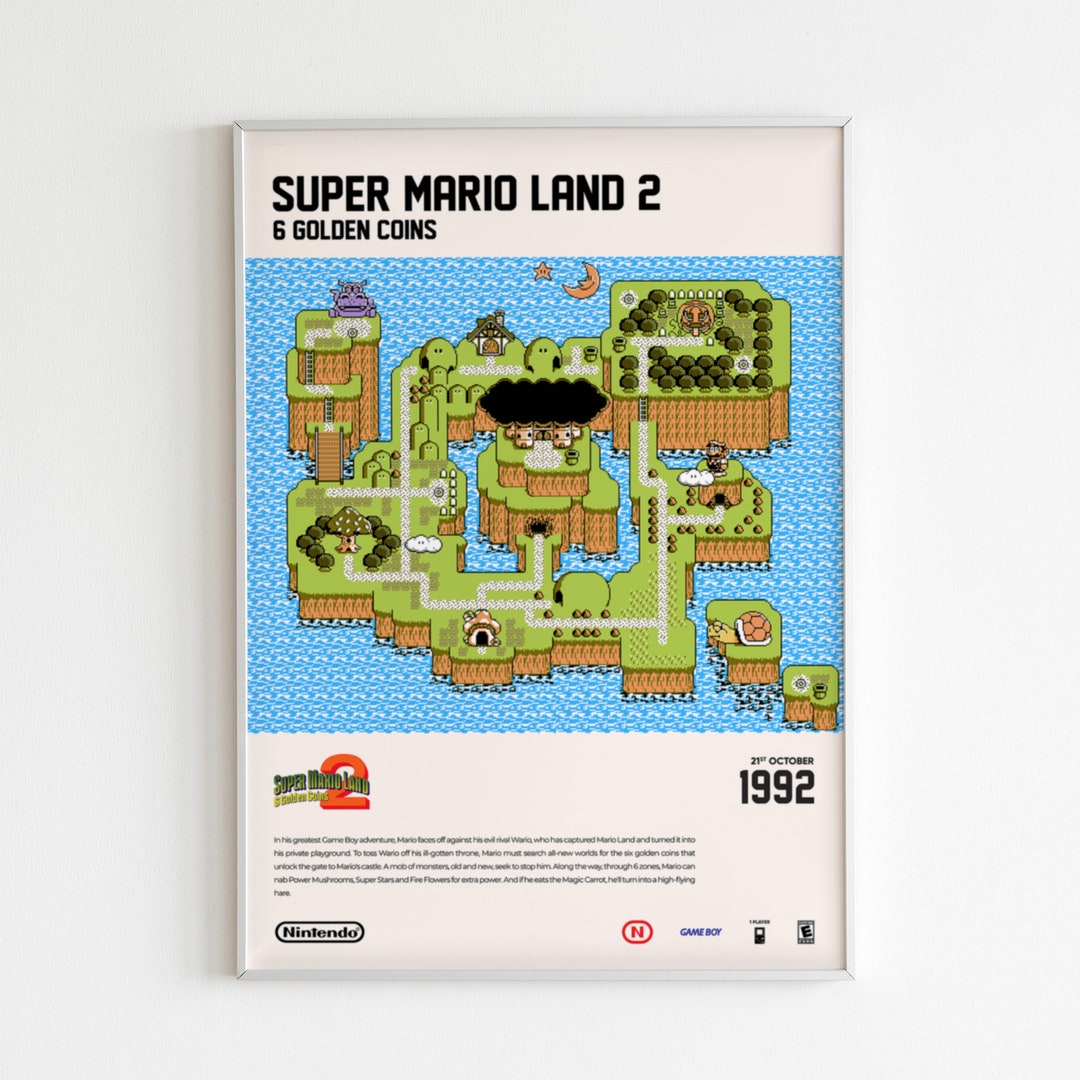 Super Mario Land 2: 6 Golden Coins 1992 for Gameboy Premium - Etsy