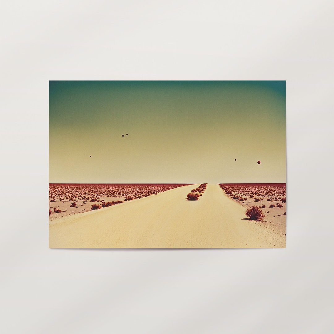 Desert Sky (retro Surrealist) Premium Wall Art Poster · Ready to Frame ...