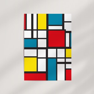Piet Mondrian Style Premium Wall Art Poster · Ready to Frame Giclée ...