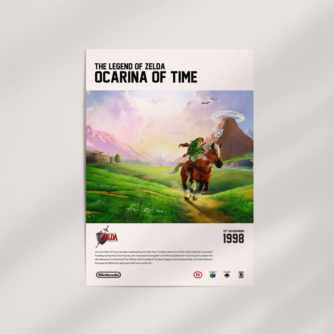 The Legend of Zelda: Ocarina of Time Poster · 20+ Sizes · Retro Video ...