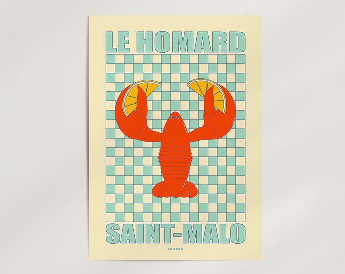 Le Homard Saint-malo Print • Artstyr Original - Etsy