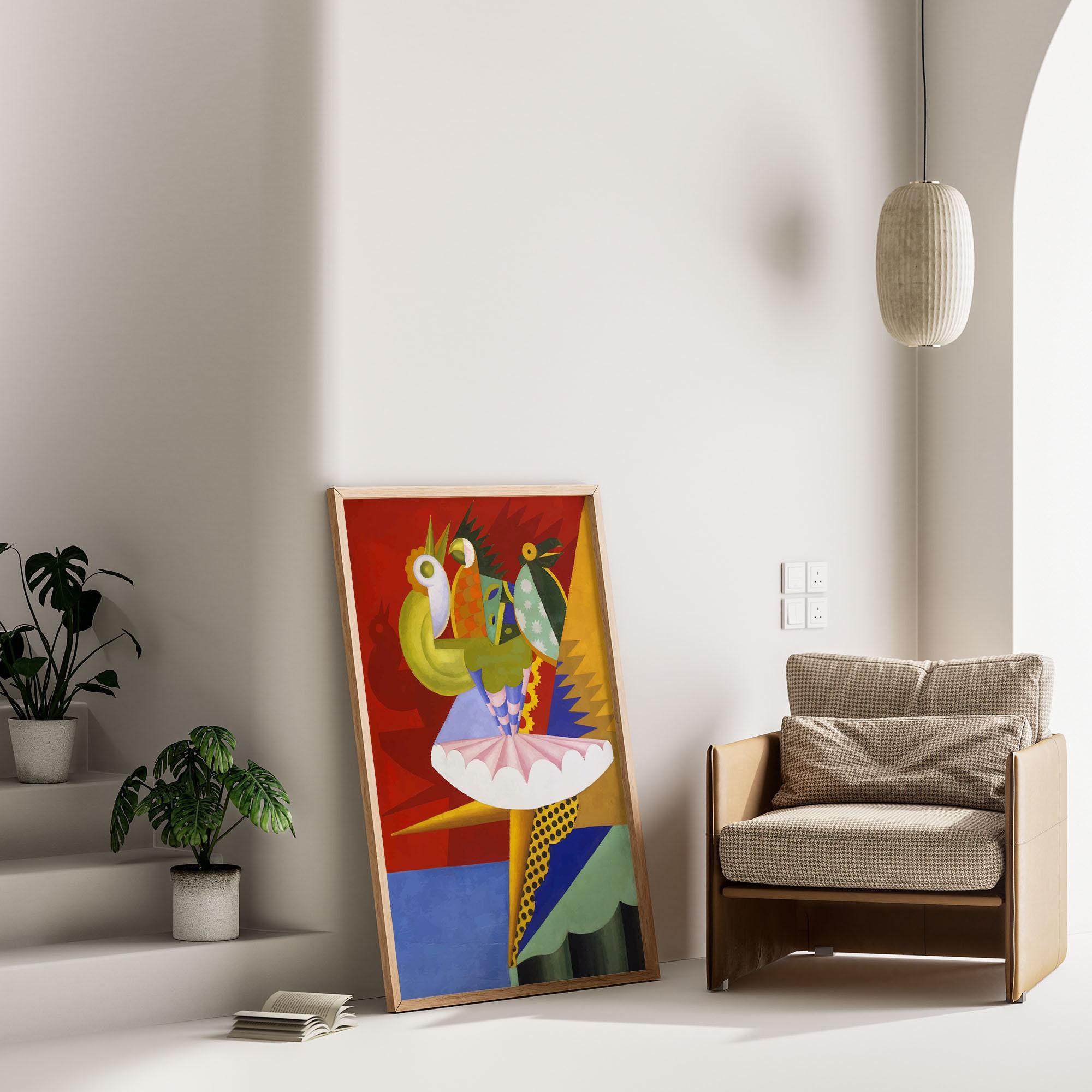 Rotazione Di Ballerina E Pappagalli • Fortunato Depero Futurism Wall ...