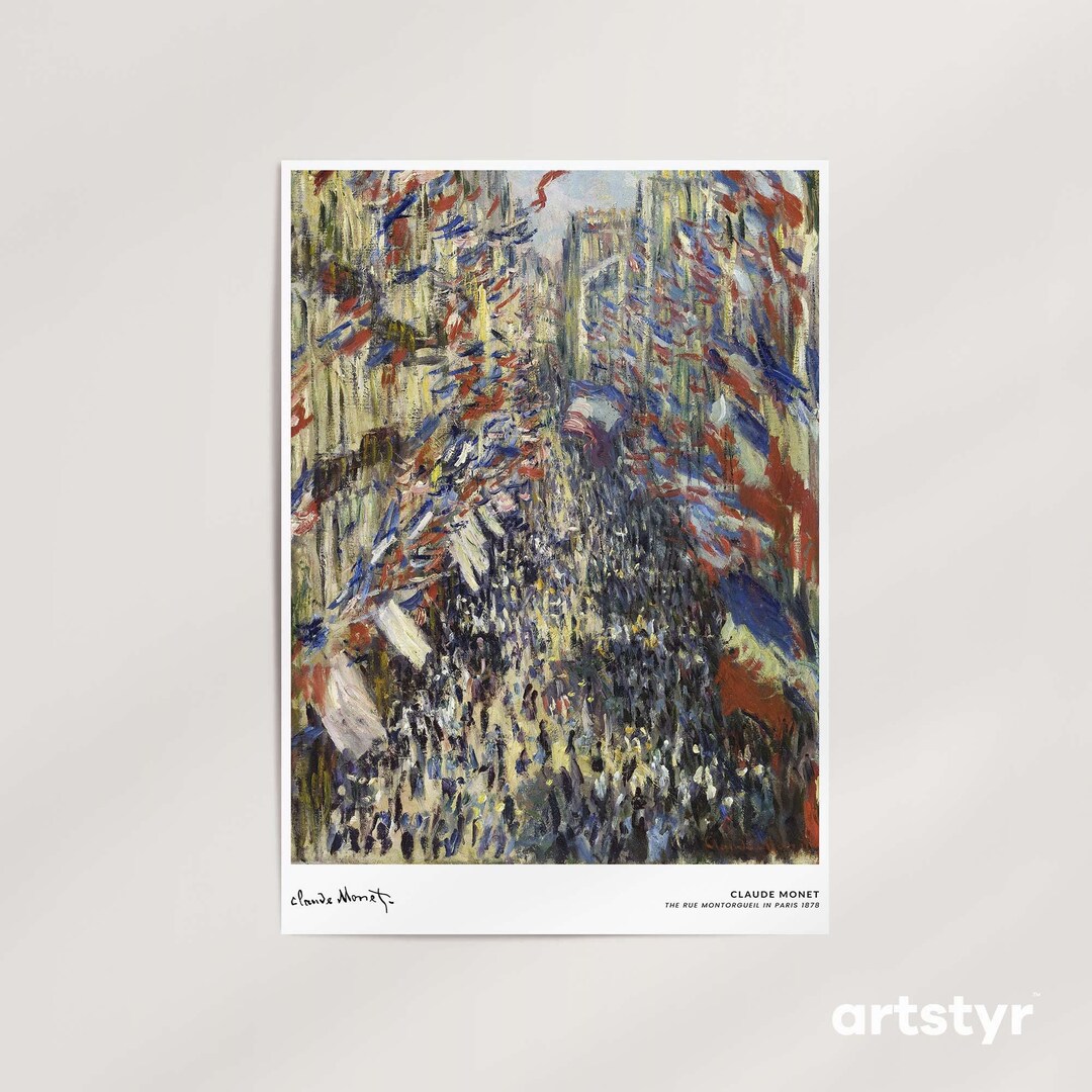 The Rue Montorgueil in Paris · 20+ Sizes · Claude Monet, 1878 ...