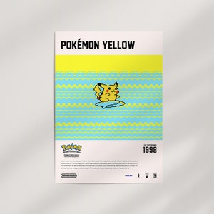 Pokémon Yellow Pikachu Edition (gameboy, 1998) Premium Wall Art Poster ...