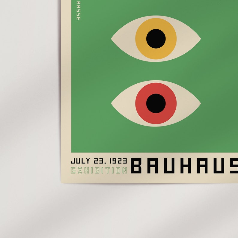 Eyes of Bauhaus (green, 1923) Premium Wall Art Poster · Ready to Frame ...