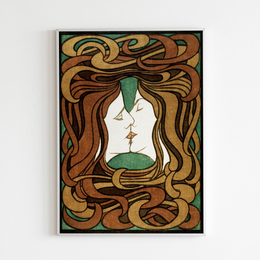The Kiss by Peter Behrens 1898 Premium Wall Art Poster - Etsy