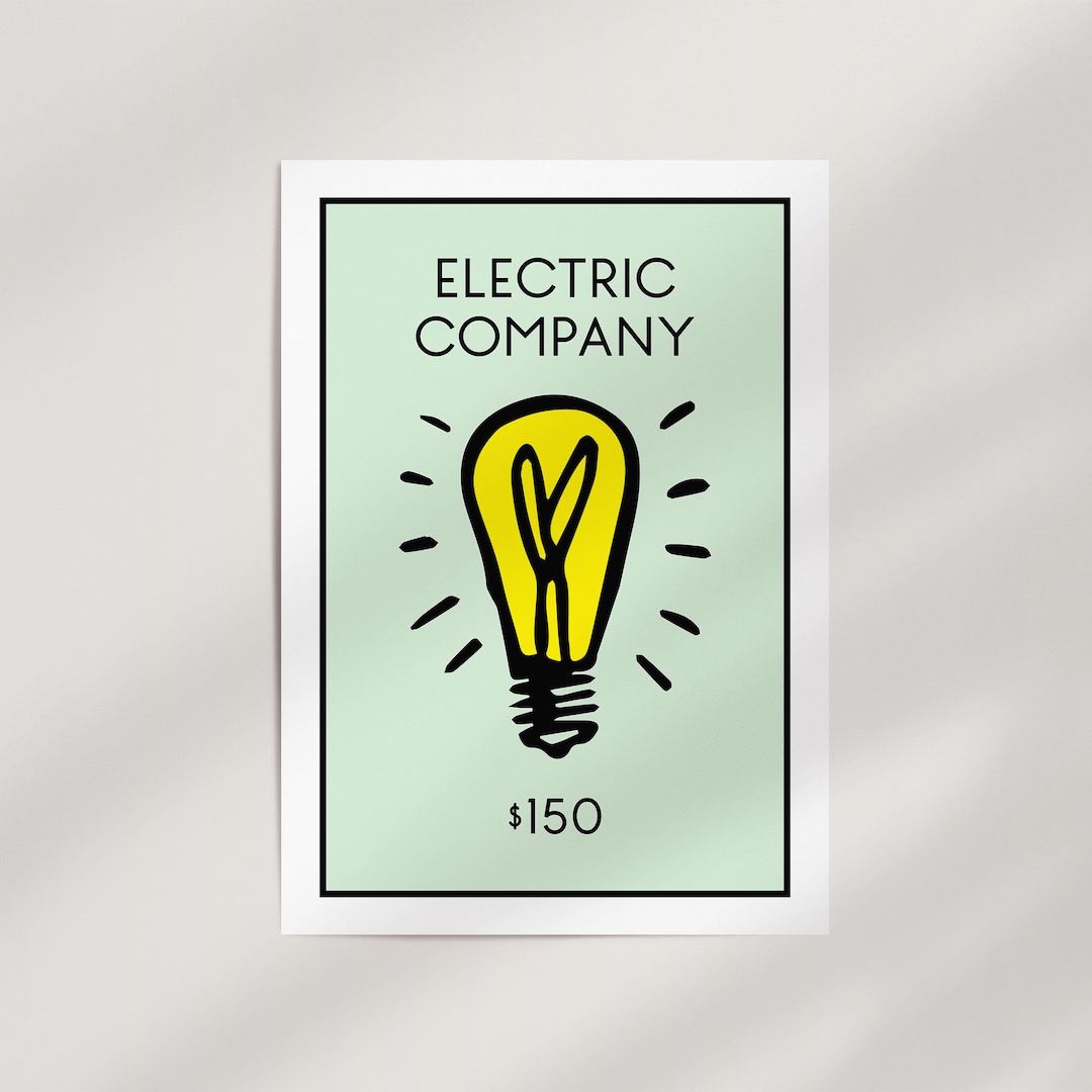 Monopoly Electric Company Utility Space Premium Wall Art Poster · Ready ...