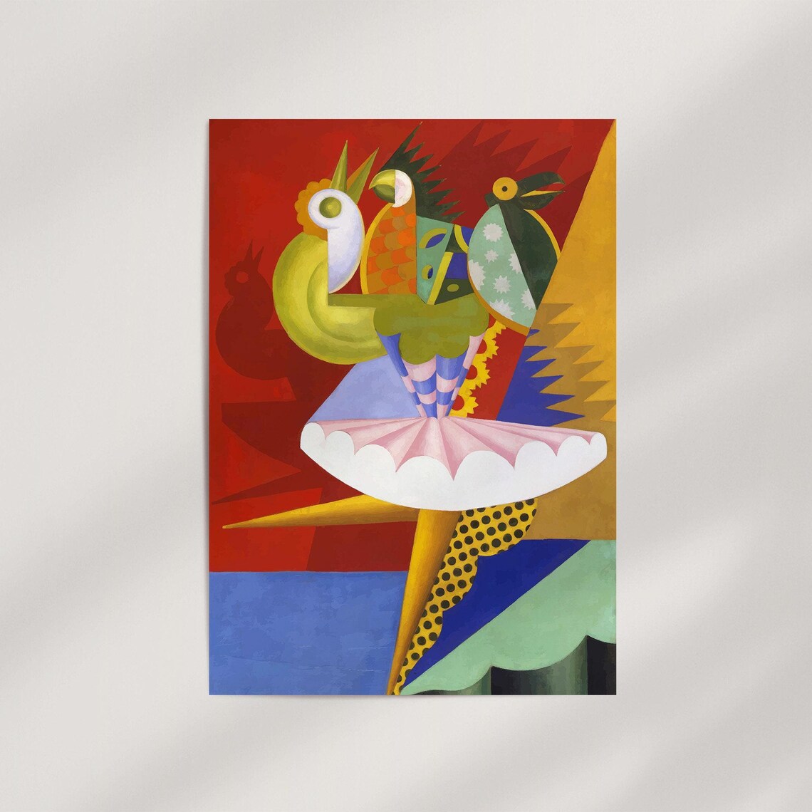 Rotazione Di Ballerina E Pappagalli • Fortunato Depero Futurism Wall ...