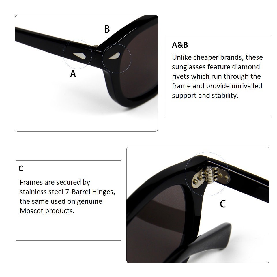 LIGHT GREY X YELLOW Vintage Style Acetate Sunglasses Moscot Lemtosh ...