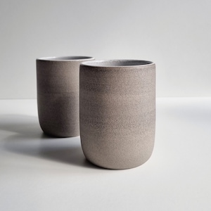 Ceramic Handleless Mug 13oz, Minimalist Mug No Handle 400ml, Grey White ...