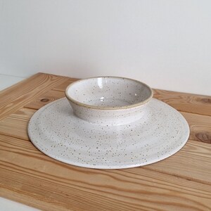 White Cake Stand, Handmade Cake Platter, Speckled Serving Plate ...