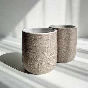 Ceramic Mug 10 Oz, Stoneware Handleless Mug, Coffee Mug Without Handle ...