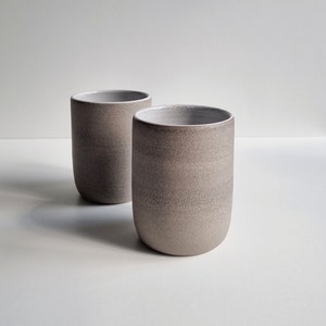 Ceramic Handleless Mug 13oz, Minimalist Mug No Handle 400ml, Grey White ...