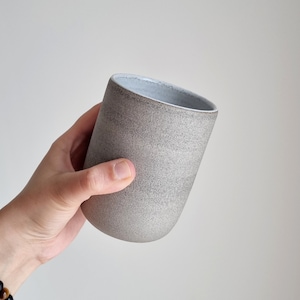 Ceramic Handleless Mug 13oz, Minimalist Mug No Handle 400ml, Grey White ...