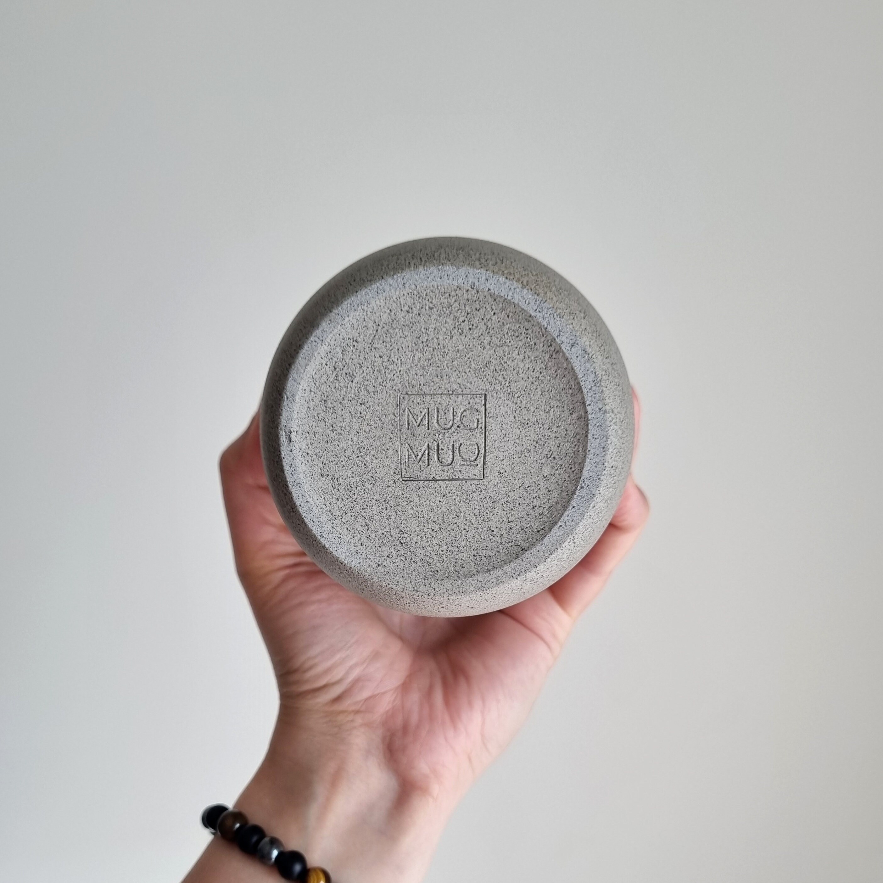 Ceramic Handleless Mug 13oz, Minimalist Mug No Handle 400ml, Grey White ...
