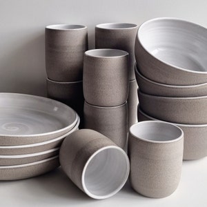 Ceramic Handleless Mug 13oz, Minimalist Mug No Handle 400ml, Grey and ...