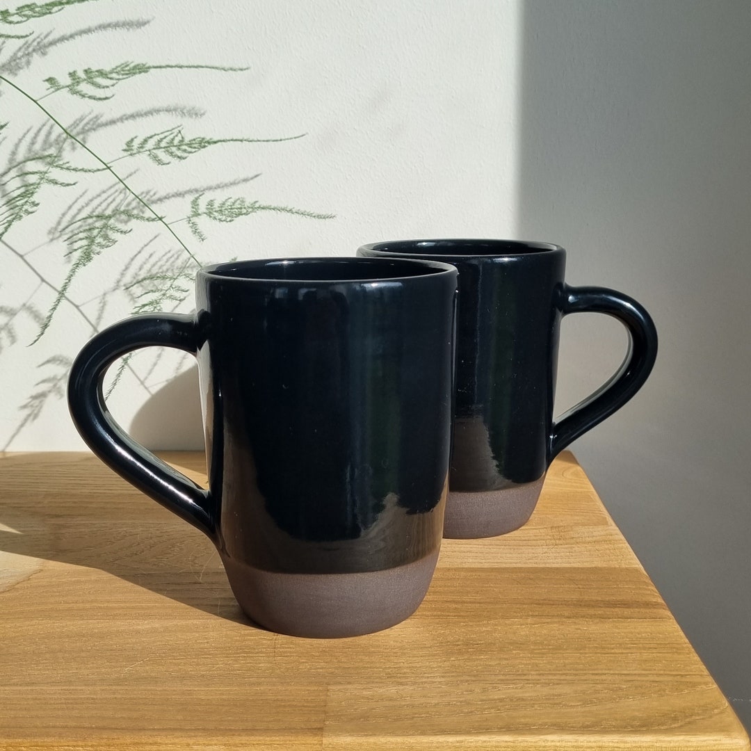 Extra Large Mug 500ml 18oz, Black Large Coffee Mug, Tall Stoneware Mug ...
