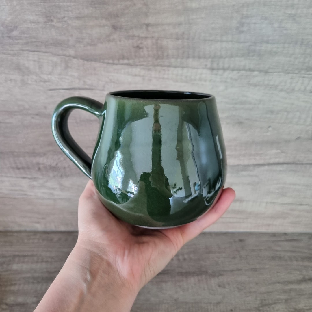 Extra Large Mug 20oz 600ml Big Stoneware Mug Green Ceramic - Etsy