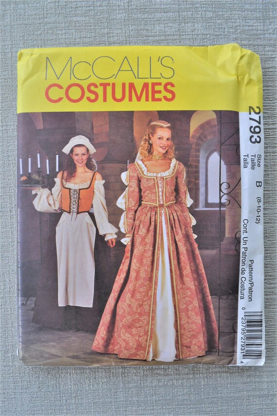 Vintage elizabethan dress sewing pattern, womens quee… - Gem