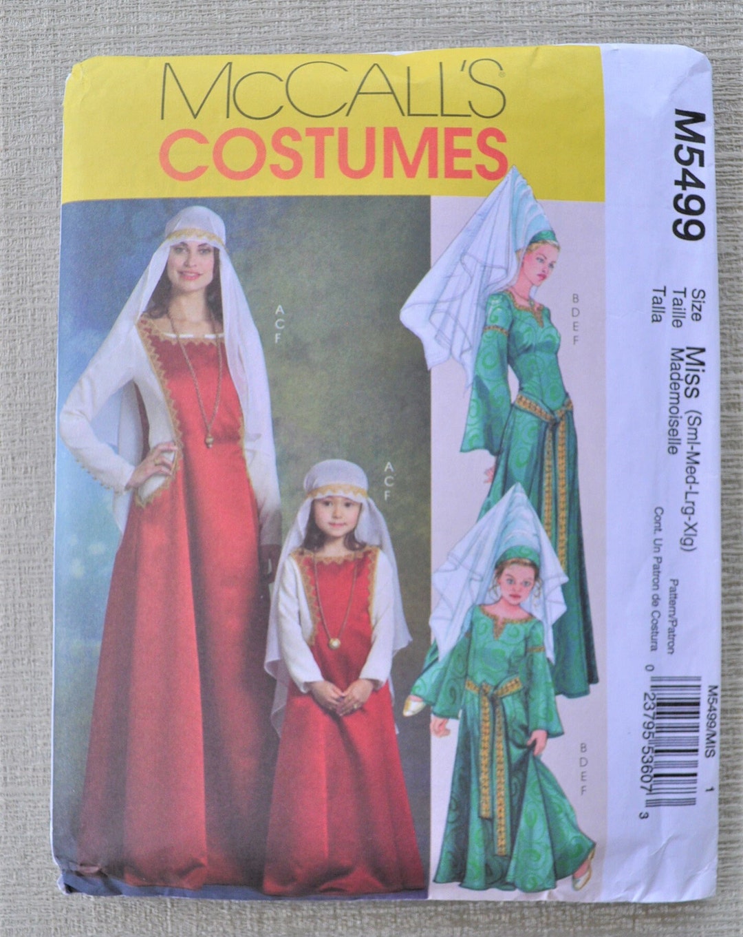 Mccall's Costumes M5499, Paper Pattern for Sewing Fairy Style Costumes ...