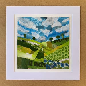 Original Collage Trees Abstract Landscape Painting, Handmade Paper ...