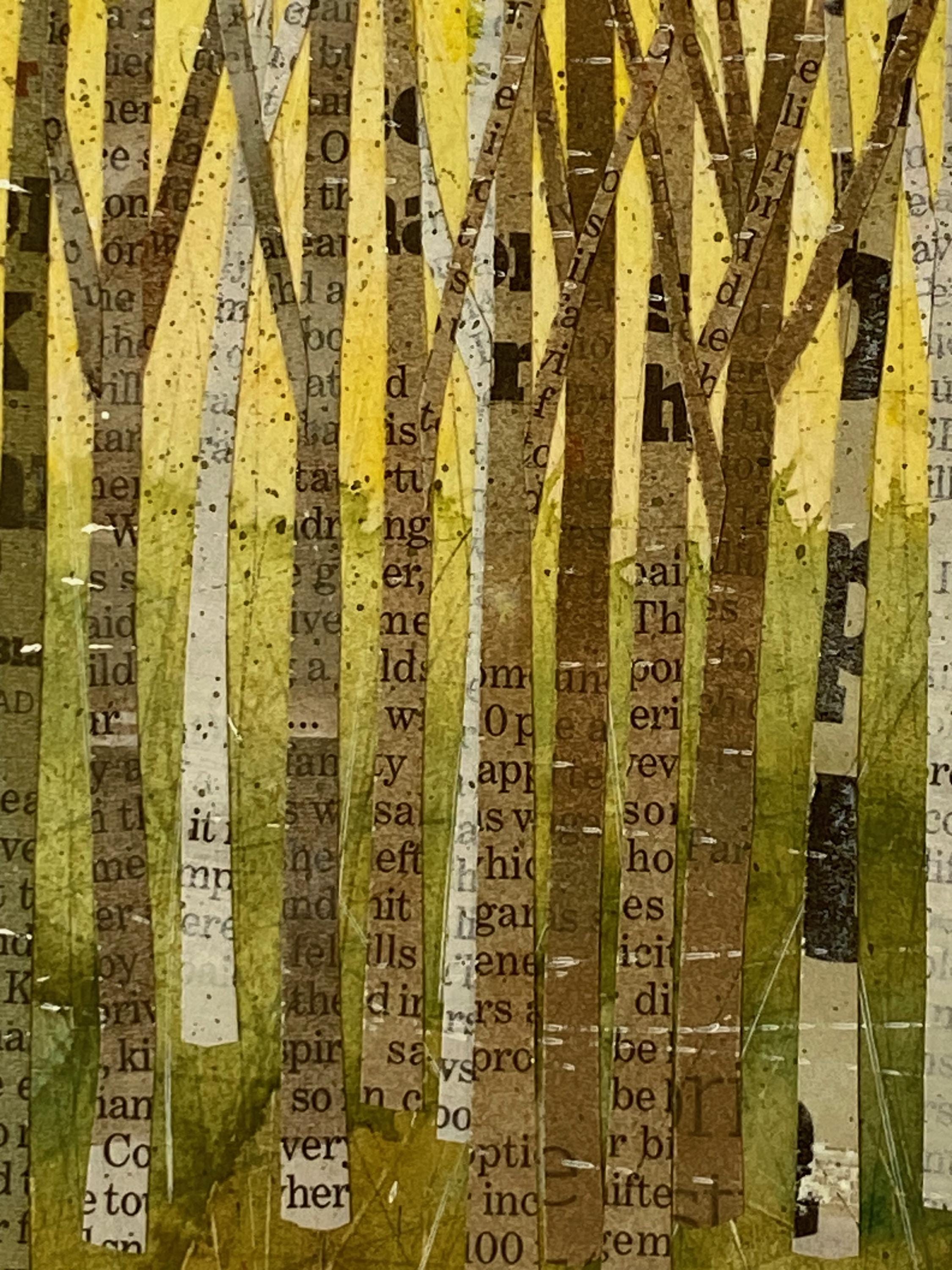 Original Collage Trees Landscape Painting, Earthy Watercolour and Paper ...