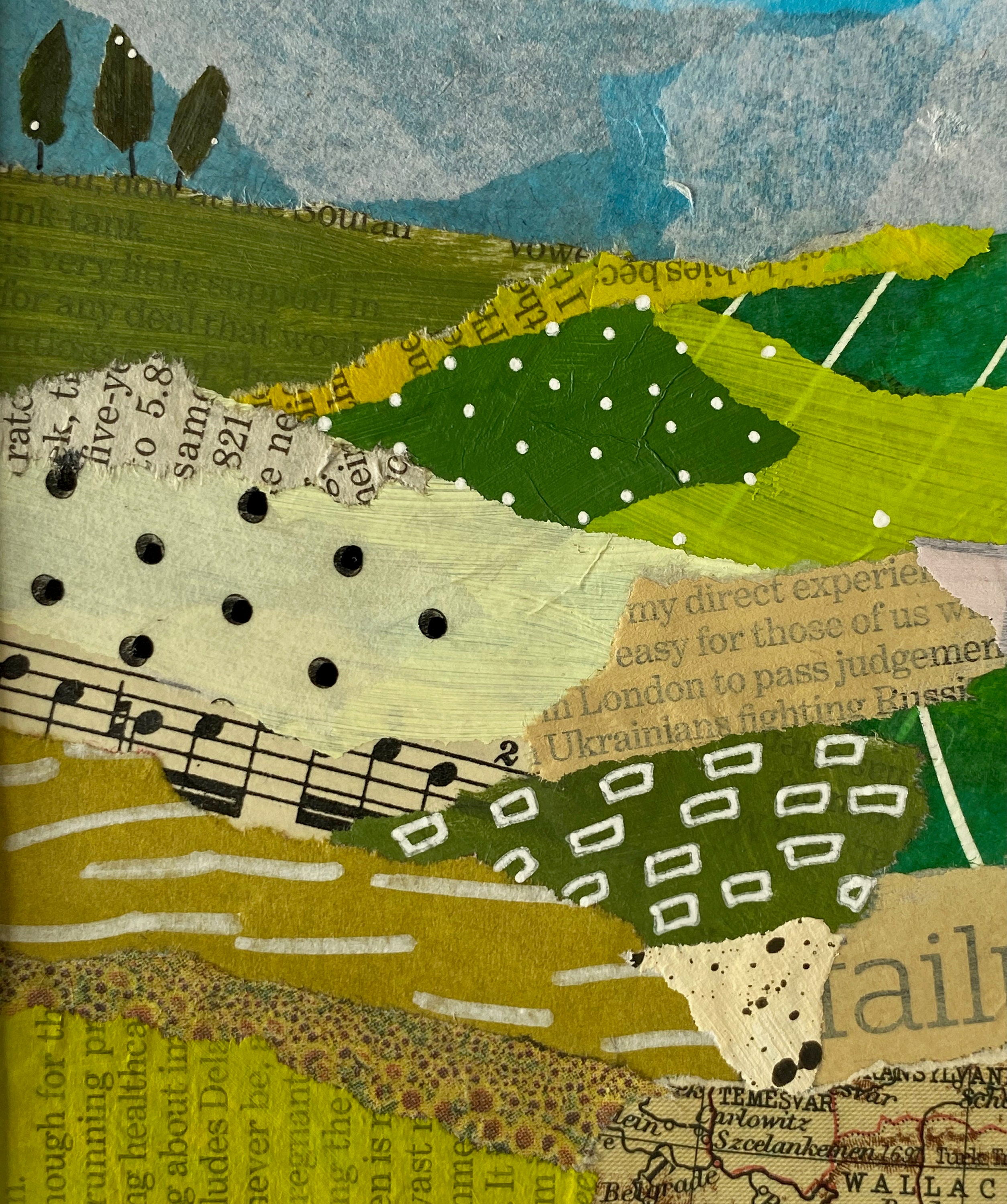 Small Landscape Painting Original Landscape Art Collage Wall - Etsy