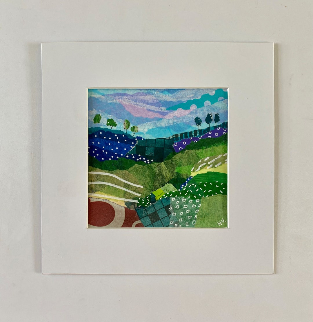 Original Collage Landscape Painting Abstract Landscape - Etsy