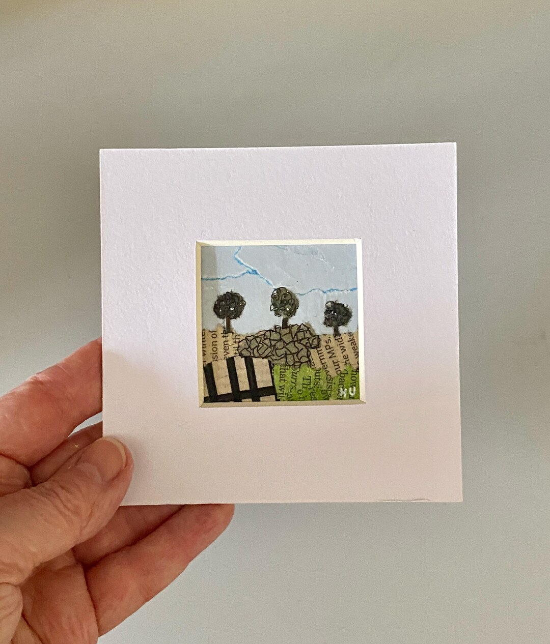 Miniature Trees Landscape Wall Art, Original Earthy Countryside ...