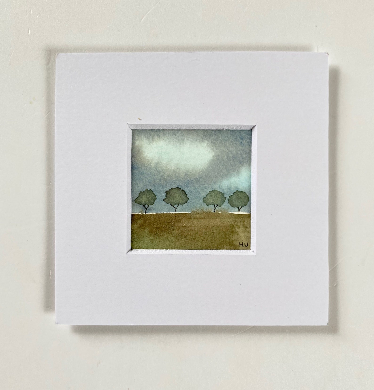 Miniature Watercolour Trees Landscape Painting, Original Tiny Nature ...