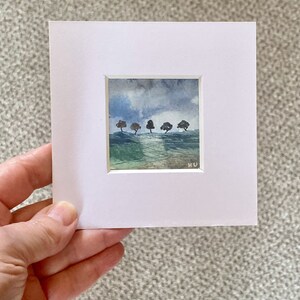 Miniature Watercolour Trees Landscape Painting, Tiny Original ...
