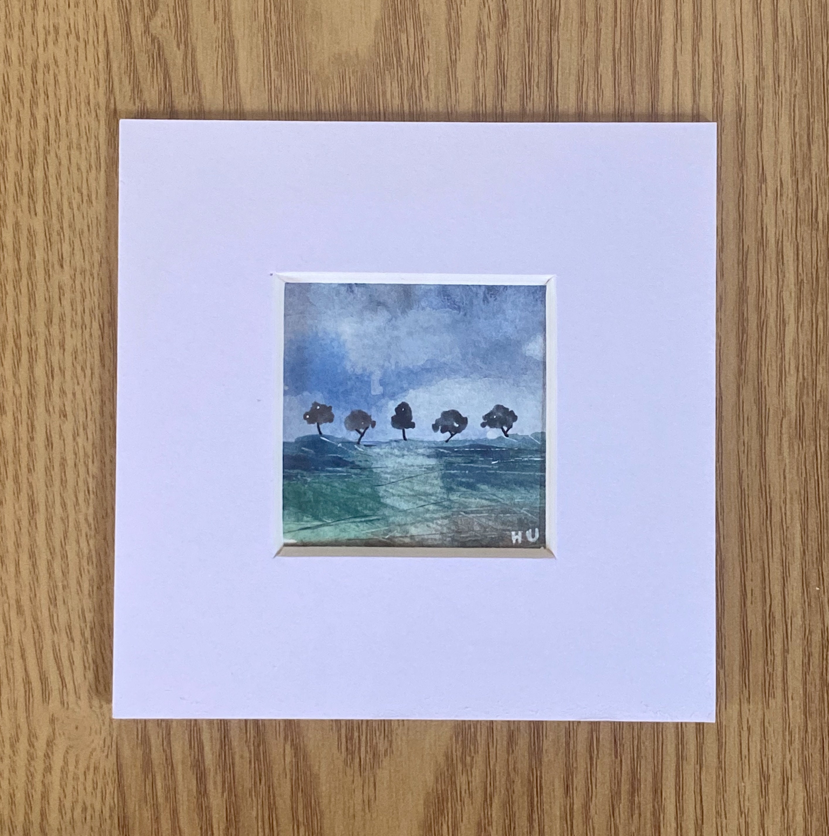 Miniature Watercolour Trees Landscape Painting, Tiny Original ...