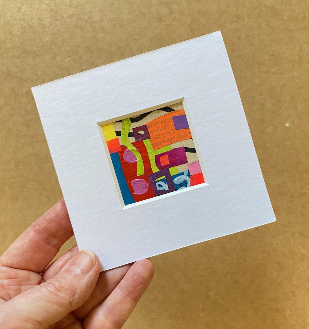 Miniature Colourful Abstract Painting, Original Mini Modern Art Gift ...