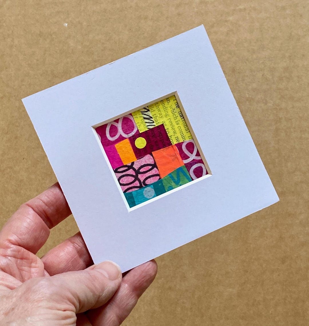 Miniature Abstract Wall Art: Paper Collage Artwork, Original Mini Art ...