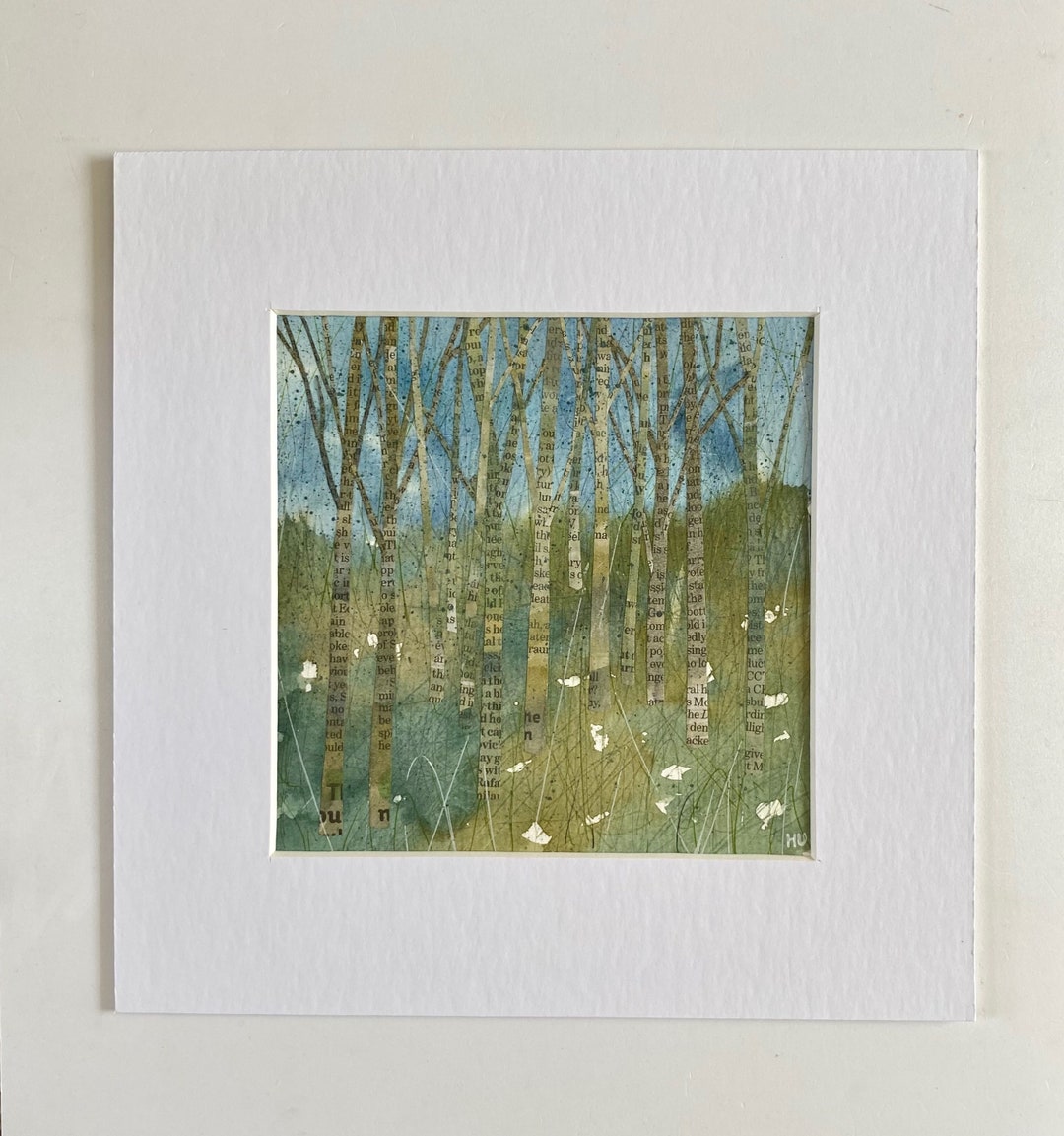 Original Tree Painting Paper Collage Art Trees Wall Art - Etsy