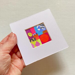 Miniature Colourful Collage Abstract Wall Art, Tiny Original Modern ...
