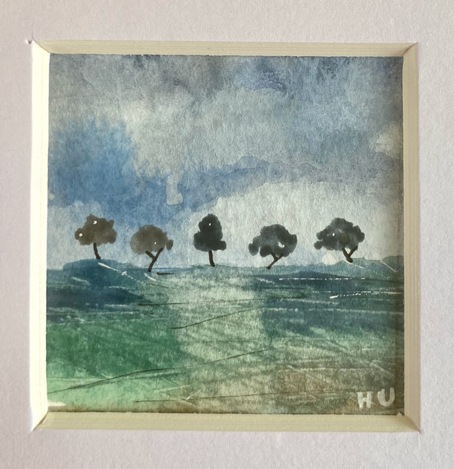 Miniature Watercolour Trees Landscape Painting, Tiny Original ...