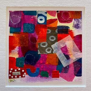 Small Colourful Abstract Wall Art, Original Mixed Media Artwork ...