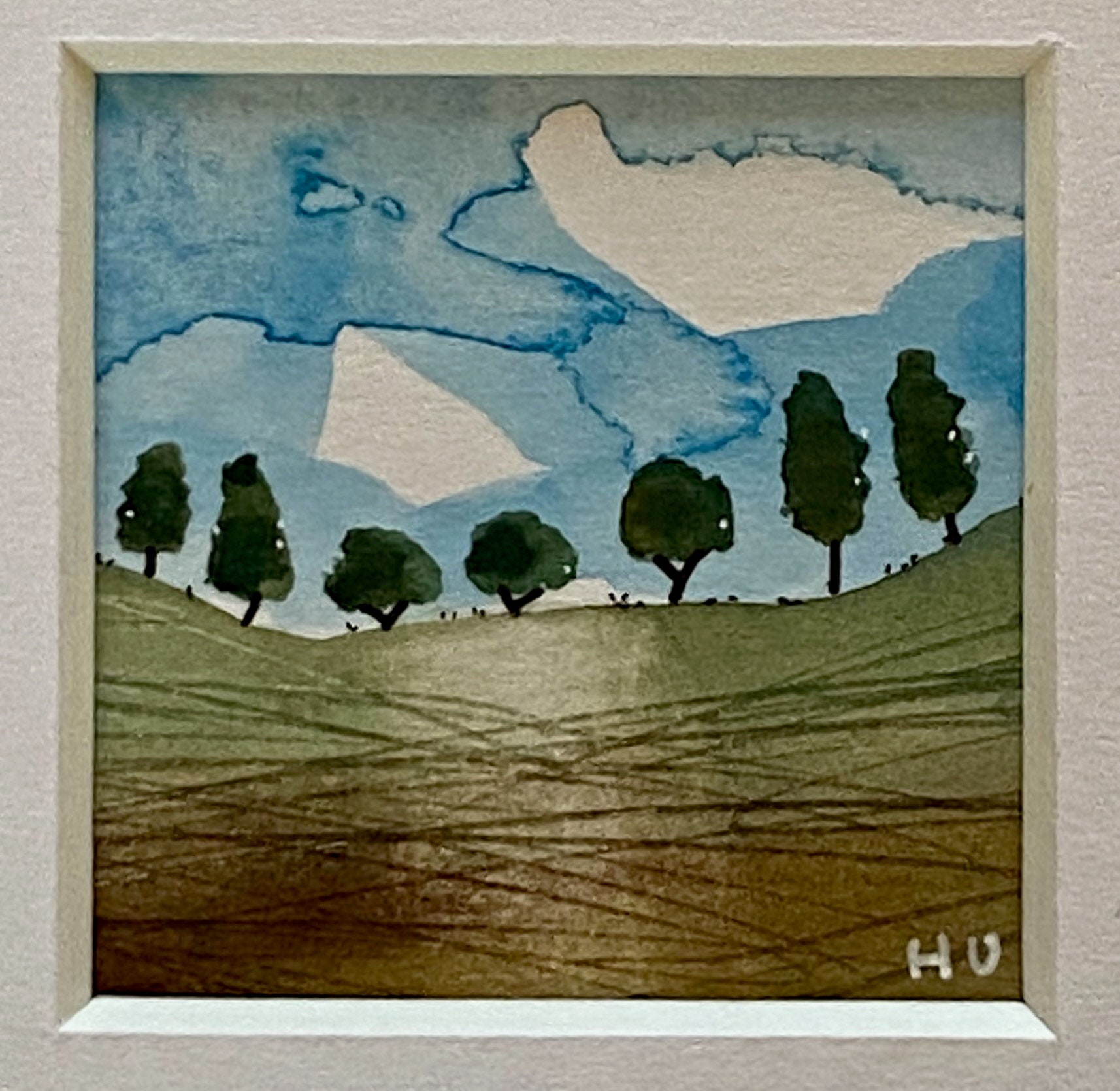 Tiny Original Watercolour Trees Landscape Painting, Unique Miniature ...